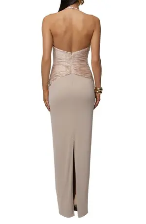 JLUXLABEL Enchanted Plunge Neck Gown