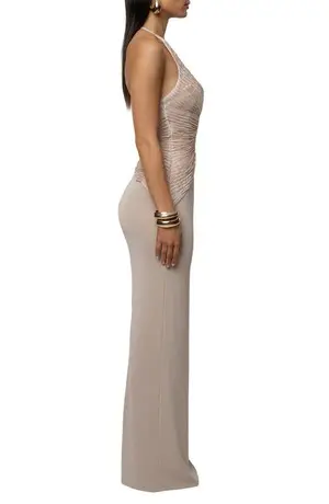 JLUXLABEL Enchanted Plunge Neck Gown