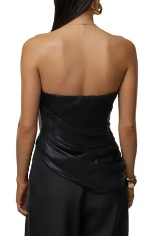 JLUXLABEL Soirée Draped Corset Top - Black