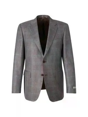 Canali Check-pattern Blazer - Grey