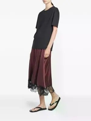 Maria Mcmanus Lace-trimmed Midi Skirt - Red