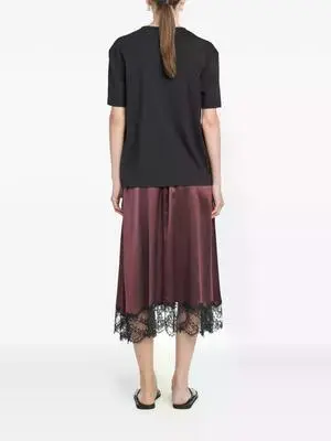 Maria Mcmanus Lace-trimmed Midi Skirt - Red