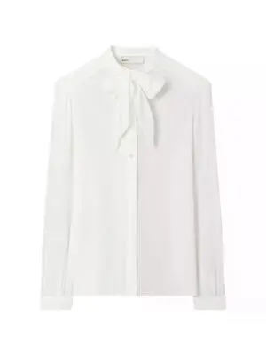 Tory Burch Georgette Bow Shirt
