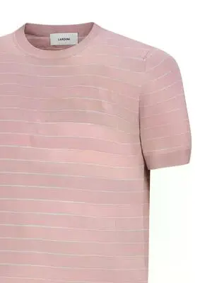 LARDINI Striped Short-sleeve T-shirt - Pink