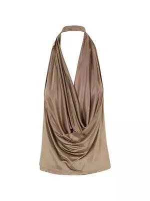 Elisabetta Franchi Cowl Neck Halterneck Top