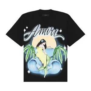 Amiri Oversized Mermaid Tee - Black