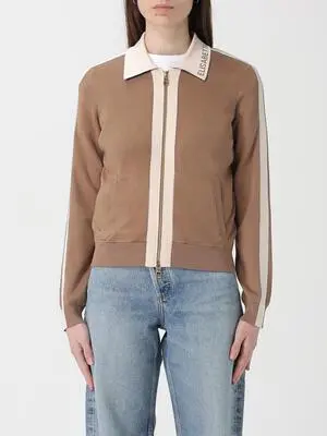 Elisabetta Franchi Zip-up Sweater With Contrast Detailing - Beige