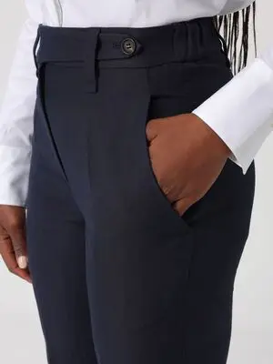 Brunello Cucinelli Cropped Stretch Cotton Trousers