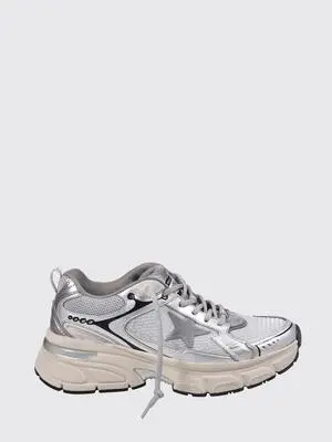 GOLDEN GOOSE Lightstar Low-top Trainers In Laminated Nappa With Worn Effect - Grey