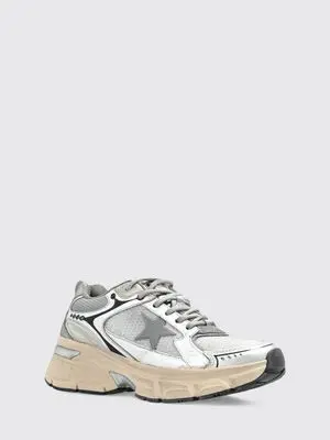 GOLDEN GOOSE Lightstar Sneakers In Mesh And Laminated Leather - Grey
