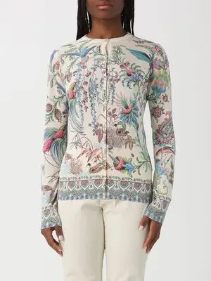 Etro Paisley Print Cashmere And Silk Cardigan - Brown