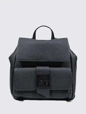 Armani Exchange Grained Synthetic Leather Backpack - Black
