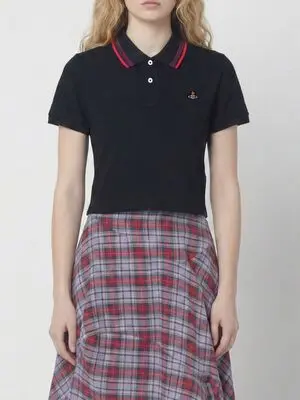 VIVIENNE WESTWOOD Cropped Polo Shirt - Black