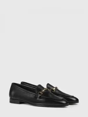 DOUCAL'S Leather Loafers With Horsebit Detail - Black
