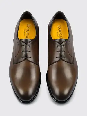 DOUCAL'S Polished Leather Oxford Shoes - Brown