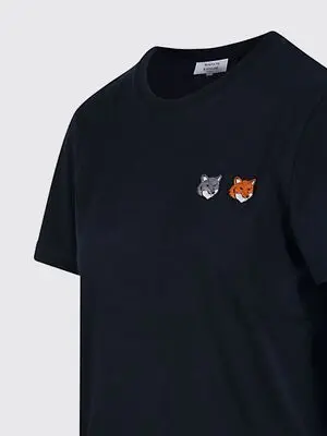 Maison Kitsuné Short Sleeve Cotton T-shirt With Logo