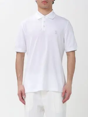 Men's Brunello Cucinelli White Polos