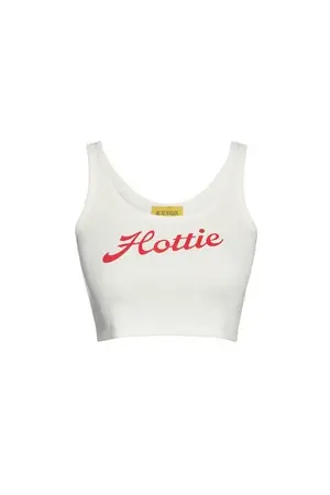 JE TE VEUX Hottie Print Ribbed Crop Top