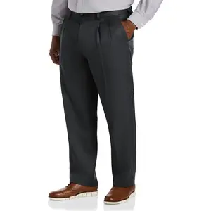 B+T ESSENTIALS Big & Tall Pleated Microfiber Dress Pants - Black