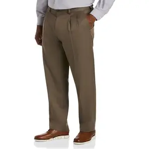 B+T ESSENTIALS Big & Tall Pleated Microfiber Dress Pants - Dark Khaki