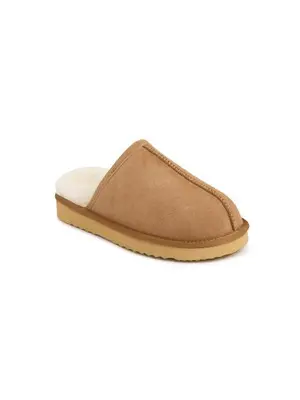 CELTIC & CO. Sheepskin Mule Slippers - Chestnut