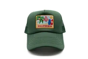 REY TO Z California Postcard Trucker Hat - Dark Green