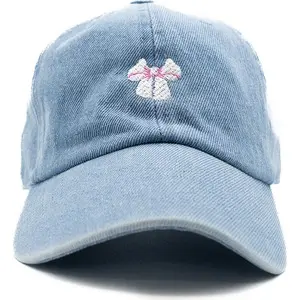 REY TO Z Baseball Cap With Embroidered Bow - Denim