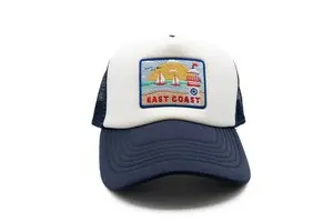 REY TO Z East Coast Postcard Trucker Hat - Navy & White