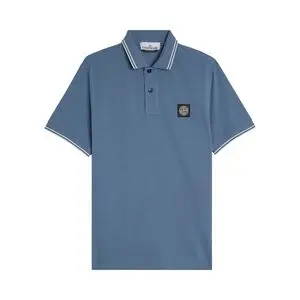 Men's Stone Island Blue Polos