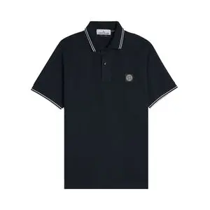 Stone Island Compass Patch Logo Polo Shirt - Blue