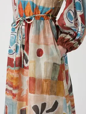 ALEMAIS Printed Midi Dress