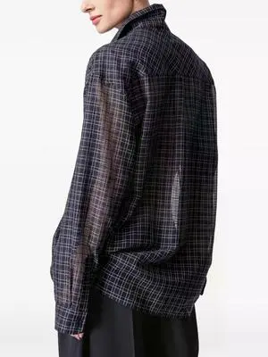 ARTICLE TEN Check-pattern Silk Shirt