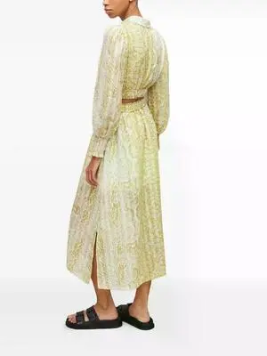 ALLSAINTS Clara Noche Shirred Snake-print Top