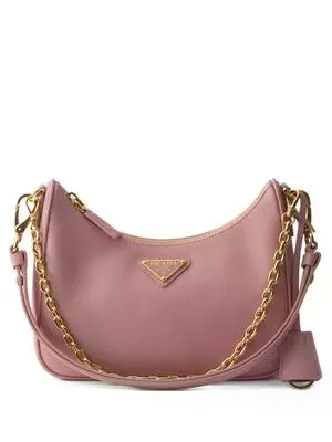 Prada Mini Re-edition Leather Shoulder Bag - Pink
