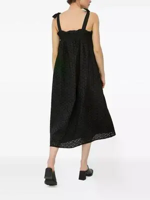 BRUUNS BAZAAR Tie-strap Perforated Midi Dress