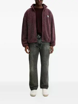 American Vintage Fleece Zip-up Jacket - Red