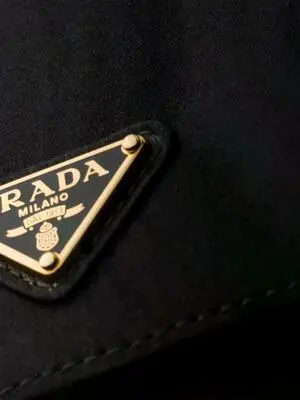 Prada Mini Shoulder Bag With Logo Plaque