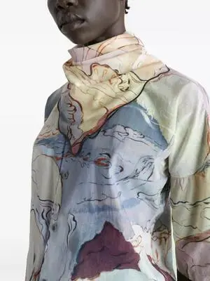 LEMAIRE Watercolour-print Square Scarf