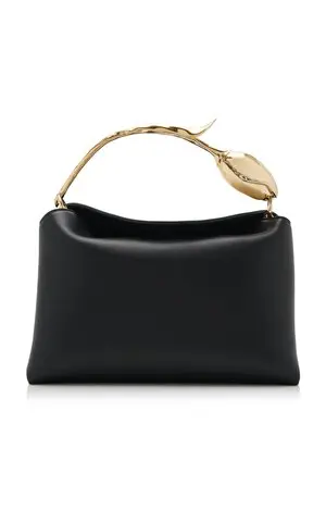 Erdem Bloom Midi Leather Bag - Black