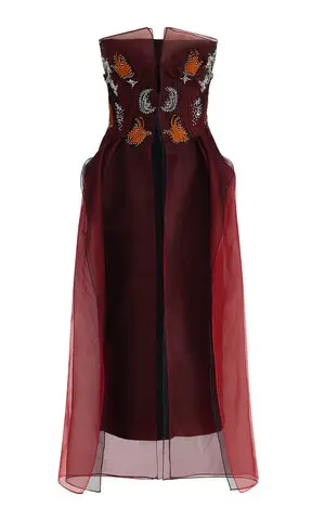 Maticevski Dragonfly Beaded Silk-organza Midi Dress