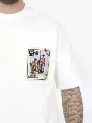 CHE Santiago Printed Pocket T-shirt - White