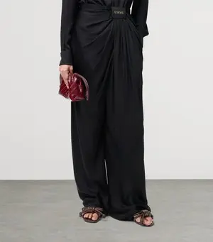 Loewe Silk Draped Wide-leg Trousers