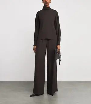 JOSEPH Crepe Buick Blouse - Brown