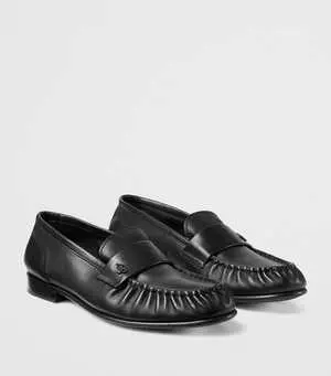JIMMY CHOO Ellis Leather Loafers - Black