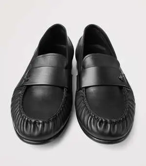 JIMMY CHOO Ellis Leather Loafers - Black