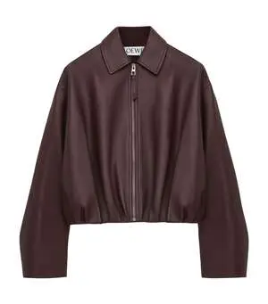 Loewe Leather Draped Bomber Jacket