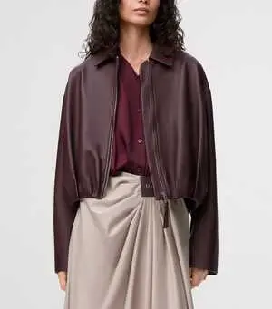 Loewe Leather Draped Bomber Jacket