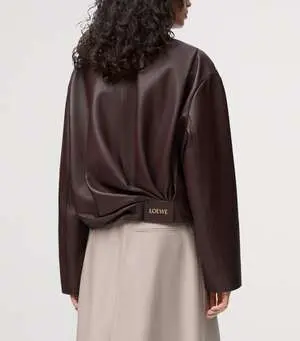 Loewe Leather Draped Bomber Jacket