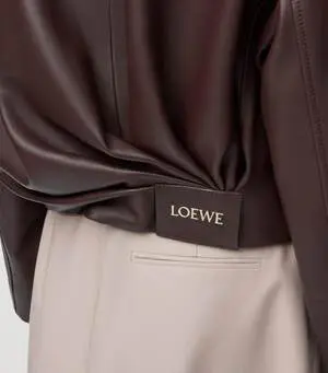 Loewe Leather Draped Bomber Jacket