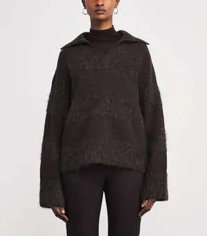 JOSEPH Brushed Stripe Take Sweater - Brown